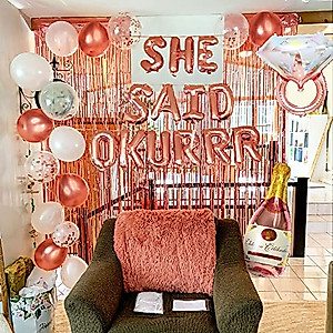 JeVenis 24 PCS She Said OKURRR Balloons She Said OKURRR Bachelorette Party Decor She Said Yes Balloons Engagement Wedding Decorations She Said Yes Decorations