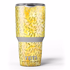 Design Skinz The Orange Yellow Watercolors with Falling Pedals - Skin Decal Vinyl Wrap Kit Compatible with The Yeti Rambler Cooler Tumbler Cups