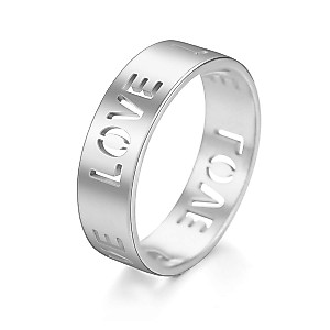 LONAGO Personalized Name Ring Custom Name Plate Stacking Ring Engrave Any Names Initial Ring for Women (Gold Plated Copper in silver color)