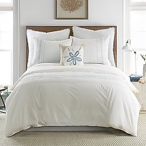 Levtex Home - Terrington Duvet Cover Set - King Duvet Cover (106 x 94in.) + Two King Pillow Cases (36 x 20in.) - Stripe White and Blue - Cotton