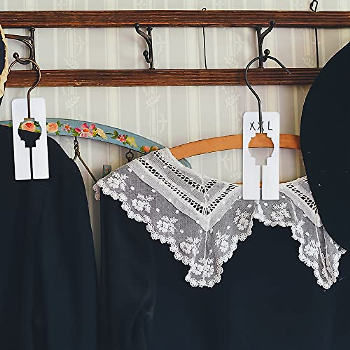 30 Piece White Rectangular Clothing Rack Size Dividers, Rectangular Blank Closet Dividers Hanging, Blank Hanger Separator, Closet Dividers for Clothing Rack (30)