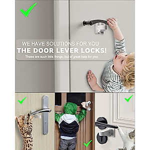 Baby Proofing Door Locks for Kids Safety, Door Knob Child Proof, 4 Pack DUOSI Door Lever Locks, No Drilling Door Handle Baby Proof Child Safety Locks for Doors