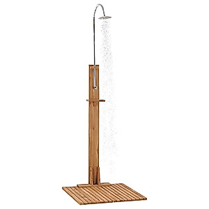 vidaXL Garden Shower 29.5"x29.5"x82.7" Solid Teak Wood