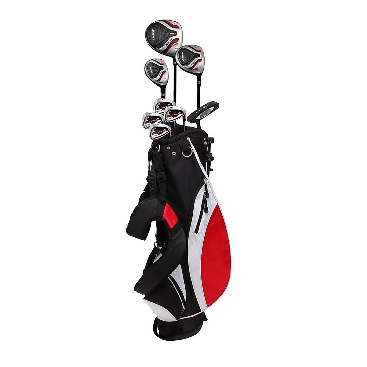 Precise Teenager Complete Golf Set Includes Titanium Driver, S.S. Fairway, S.S. Hybrid, S.S. 7-PW Irons, Putter, Stand Bag, 3 H/C's Teen Ages 13-16 Right Hand & Left Hand Available! (Left Hand)
