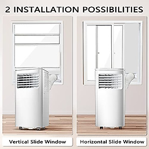 Antarctic Star Portable Air Conditioner 8500 BTU (ASHRAE), Remote Control, Fan Mode, Cools 250sq. ft, 24 Hour Timer, Quiet Operation,Window Fan, 2 Fan Speed for Bedroom Office Home Dorm