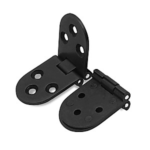Piutouyar 4PCS Butler Tray Hinge Black, Heavy Duty Folding Flip Top Hinge 180 Degree Round Edge Hinge for Folding Tables Sewing Machine Table Furniture Accessories 3.1inch x 1.16inch
