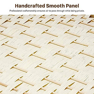 Corelax Room dividers 6 ft. Tall, Extra Wide Freestanding Privacy Screen with Diamond Woven Fiber, Foldable Panel Partition Wall Divider, Double-Hinged Room Dividers(Ivory, 6 Panel)