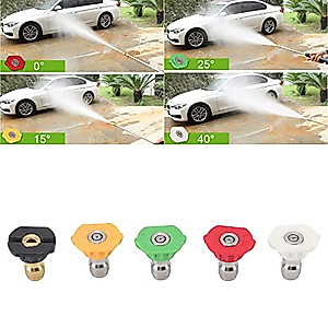 Pressure Washer Nozzle Tips, Widely Used Eco Friendly Fan Shaped Spray Quick Connecting Pressure Washer Nozzle Kit for Garden(029 1.05mm / 0.041in)