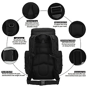 Extra Large Durable Hiking Backpack, [2022 Upgraded]Waterproof Camping Backpack 60l70l85l Rucksack Backpack Military For Men