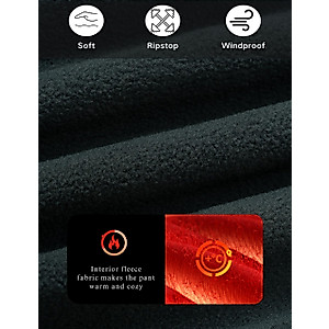 MAGCOMSEN Mens Snowboard Pants Fleece Lined Work Tactical Camping Ski Winter Pants for Men Gray