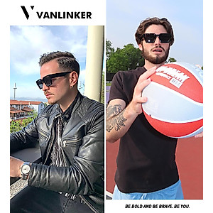 VANLINKER Black Thick Square Sunglasses for Men Women Trendy 2023 Retro Chunky Rectangle Shades Designer Sun Glasses VL9731