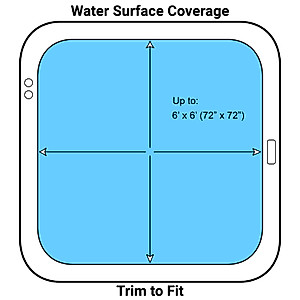 Spa Depot Thermo-Float 16-mil 6ft x 6ft Hot Tub Bubble Cover Floating Spa Blanket - trimmable Heavy-Duty Insulating Solar Heating