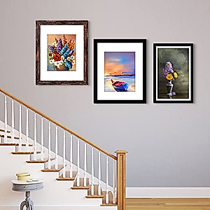 LUCKYLIFE 16x20 Frames, 16x20 Picture Frame for Wall, Display Pictures 11x14 with Mat or 16x20 without Mat, Pack of 2, Rustic Brown