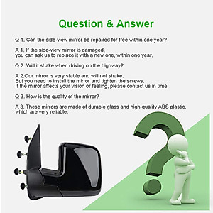 SCITOO Left and Right Side Mirrors fit for 2002 2003 2004 2005 2006 2007 2008 For Ford E150 E250 E350 E450 E550 Van(Pair Set) Manual Fold Non-heated Puddle Light Manual adjustment Mirrors FO1320253