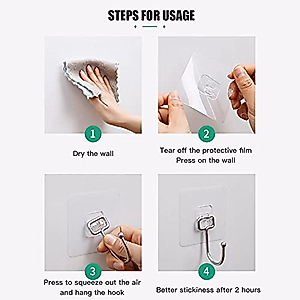 Ayssny Adhesive Hooks Utility Hooks 44lb Max, Large Adhesive Hooks Heavy Duty, Waterproof Sticky Hooks Wall Hooks for Hanging Coat, Towel and Kitchen Bathroom Products