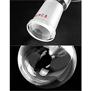 QWORK Glass 250ml Single Neck Flat Bottom Boiling Flask, 24/40 Standard Taper Outer Joint, 250ml