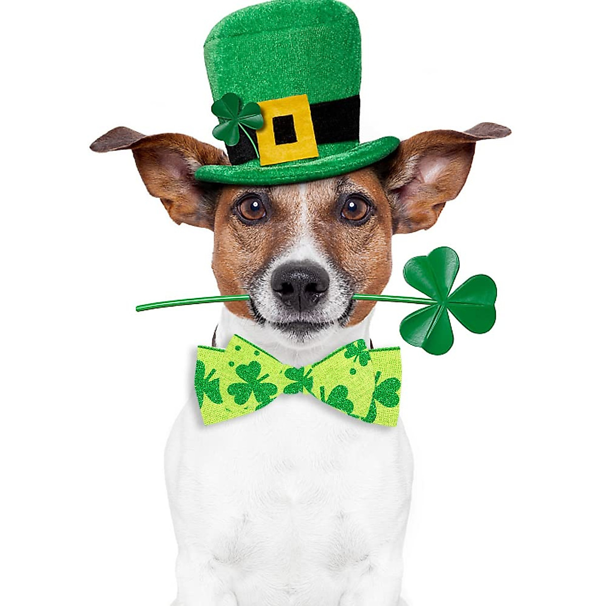 St Patrick's Day Ribbons 2.5" 10 Yards, Black White Plaid Wired Edge Burlap Ribbon Green Glitter Shamrock Wrapping Ribbon for St Patrick's Day Birthday Party Wrapping DIY Craft Decoration Wreaths Bow