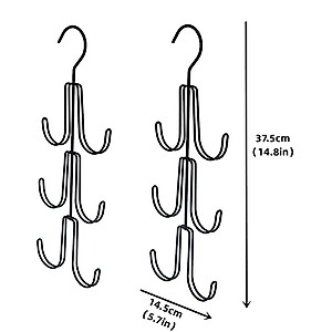 GXLQIJU Metal Purse Handbag Hanger Bag Holder for Closet Space Saving Hooks,Handbag Organizer Durable Rack,Storing and Organizing Purses,Crossovers,Handbags,Scarf.(2Pack Black)