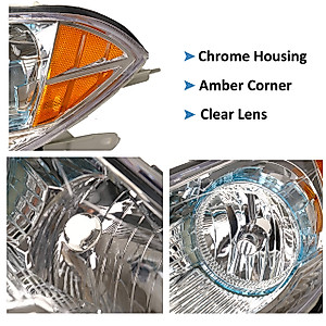 A&P For 2008 2009 2010 2011 2012 Chevy Malibu Headlight Chrome Housing Amber Signal Lamps Driver and Passenger Side