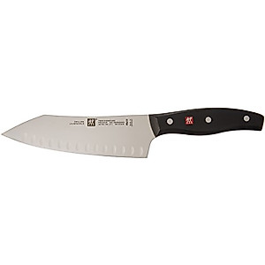 ZWILLING Twin Signature 7-inch Hollow Edge Rocking Santoku Knife, Razor-Sharp, Made in Company-Owned German Factory with Special Formula Steel perfected for almost 300 Years, German Knife