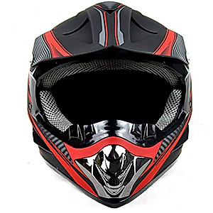TRIPERSON Dirt Bike Off-Road Motocross ATV Motorcycle Helmet for Men Women,Professional Competition Helmet DOT Certified (Red, X-Large)
