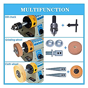 Rebrisbol Jewelry Buffer Polisher Bench Buffer Polisher with Accessories Multi-Function Electric Lathe Grinder for DIY Jewelry, Wood, Dental, Amber, Metal, Jade