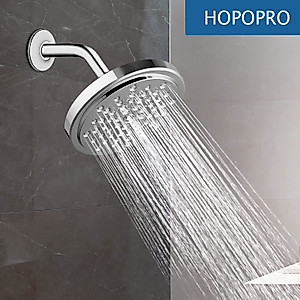 HOPOPRO NBC News Consumer Reports Recommended Shower Brand, 7 Inch High Pressure Shower Head and Shower Arm for Healthy Luxury Shower Experience Even at Low Water Flow - Chrome