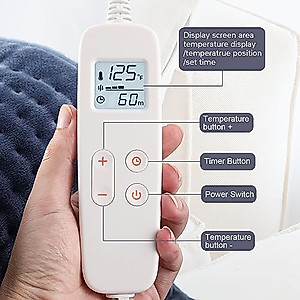 Heating Pad for Back Pain Relief, Extra Large 33 x 17", Portable Heating Pad for Shoulder, Neck, Cramp, Menstrual Pain, with Upgraded 6 Timer & 6 Temperature Controller