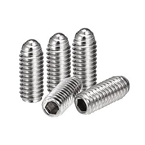 uxcell Ball Point Set Screws, M4 x 10mm 304 Stainless Steel Metric Spring Hex Socket Screw 20pcs