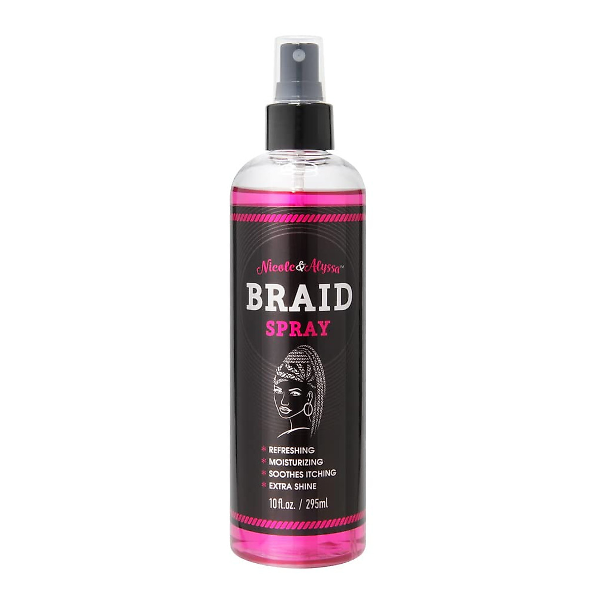 Nicole & Alyssa - Braid Spray 10oz - Braid Sheen, Refreshing, Moisturizing, Soothes Itching, Extra Shine