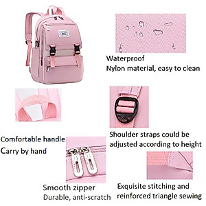 Pink School Bag Backpack for Teen Boys Girls Elementary Middle Bookbag Casual Daypack for Kids