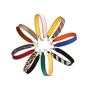 Purse Straps Replacement PU Leather Handbags Strap Shoulder Bag Straps Phone Pendant (Yellow-Green)