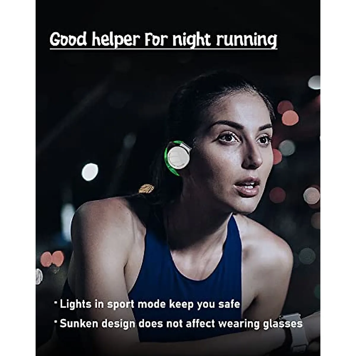 Mosonnytee Bluetooth Headphones Open Ear Headphones Wireless Earphones Workout Running Headphones with Microphones IPX5 Waterproof Headphones with Light earhooks for Running 13-Hours Usage