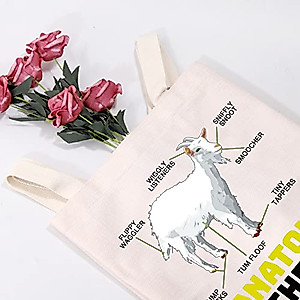MEIKIUP Goat Lover Tote Bag Goat Themed Gifts Anatomy Of The Goat Pet Goat Gifts Farm Farmer Goat Mom Gift (Anatomy Of The Goat BAG)