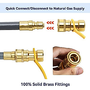 Skyflame 1/2" ID Natural Gas Conversion Hose Kit (12FT) with Quick Connect/Disconnect Fittings for BBQ, Grill, Fire pit, Pizza Oven, Patio Heater and More NG Appliance, 50K BTU