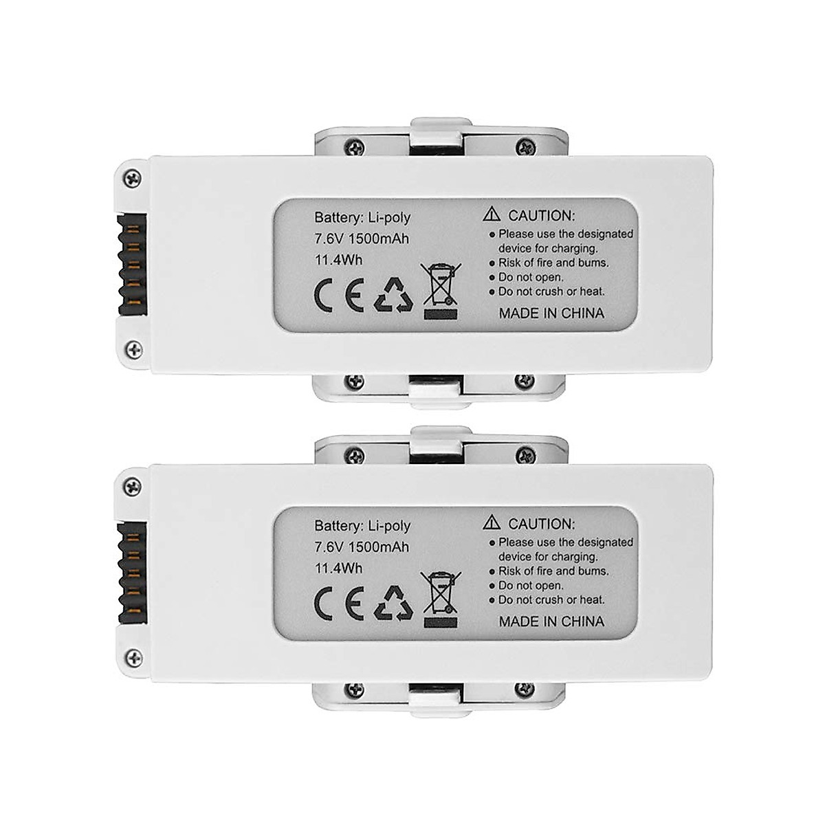 PUOO Accessory 2PCS 7.6V 1500mAh Lithium Battery for HS510 F30 Remote Control Drone