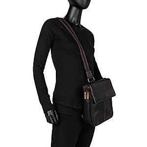 Le Donne Leather Arcity Unisex Sling Pack With Adjustable Strap, 7” x 10” x 4” (Tan)