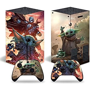 Cool X-Box Series X Skin Set，Fashion Protector Wrap Cover Protective Faceplate Full Set Compatible with X-Box Series X Console and Controller Skins