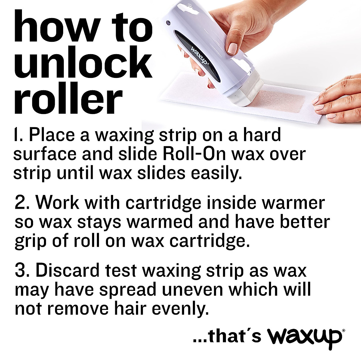 waxup Rose Roll On Wax 4 Pack, Hair Removal Wax Cartridge for Roll on Wax Kit and 200 Wax Strips