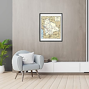 HISTORIX 2006 Bolivia Map Poster - 24x30 Inch Map of Bolivia in South America Poster - Map of Bolivia Showing Sucre Santa Cruz and La Paz Bolivia Map Print