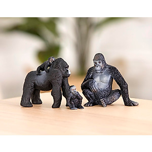Terra by Battat – 4 Pcs Gorilla Toys Family Set – Realistic Gorilla Figurines – Zoo Animal Toys for Kids and Toddlers 3+ – Plastic Jungle Animals