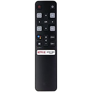 New RC802V Replacement Remote Compatible with TCL Android TV with Prime Video, Netflix Hotkeys Without Voice Function