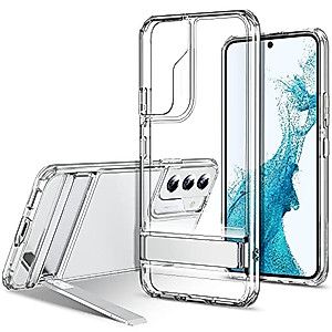 ESR Metal Kickstand Case Compatible with Samsung Galaxy S22 (6.1 Inch) (2022), Versatile Patented Kickstand, Crystal Clear Scratch-Resistant Back Cover, Clear