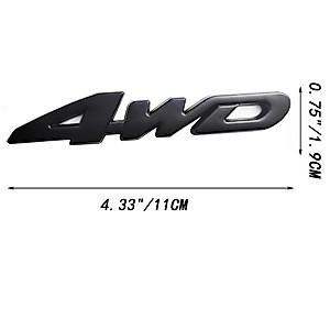 OnlyYou.X 4WD Emblem 4WD Badge 3D Logo Sticker Compatible with Universal Pickup and Car Black 1 Piece Metal