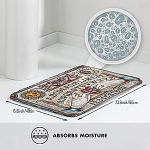 Sharkiss Welcome Door Mats Witch Devil Ouija Board Sun and Moon Outdoor Indoor Doormats Floor Mat Home Carpets Rug for Entrance Front Kitchen Bedroom Garden Bathroom 15.7 X 23.6 Inch, White, One Size