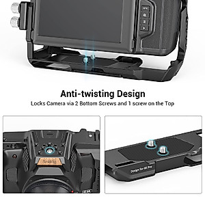 SmallRig Full Cage Compatible with BMPCC 6K Pro Only for Blackmagic Pocket Cinema Camera 6K Pro, Built-in NATO Rail & Cold Shoe Mount - 3270