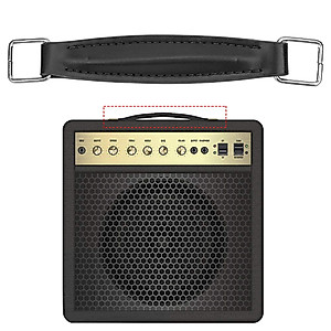 Guitar Amplifier Handle,PU Leather Internal Steel Leather Style Replacement Strap Handle Amp Handle Strap for Guitar Amplifiers Speaker (black)