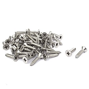 uxcell® M3.5 x 16mm Cross Head Countersunk Self Tapping Screw 50 Pcs