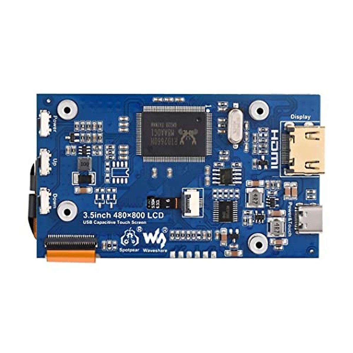 Coolwell 3.5 Inch LCD Display 3.5inch HDMI Touch Screen Touchscreen for Raspberry Pi 4B+ 4B 3B+ 3B 2B+ Zero W WH 2 W Jetson Nano PC 480x800 Adjustable Brightness IPS Display