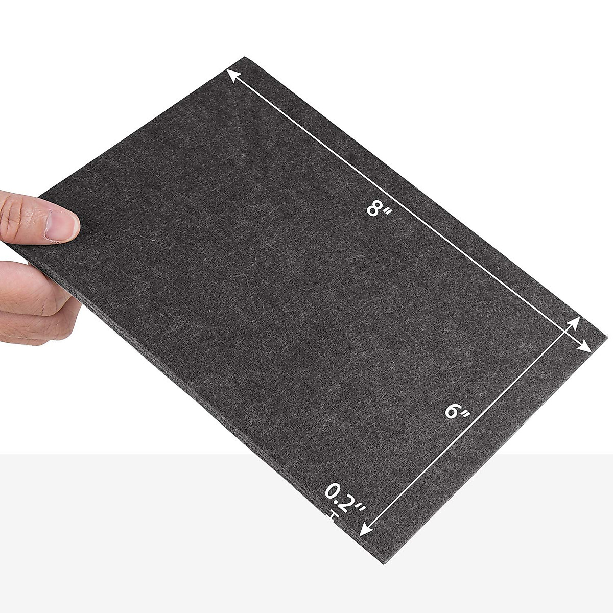 Furniture Pads 9 Pieces 8" x 6" x 1/5" Furniture Felt Pads Self Adhesive, Cuttable Felt Chair Pads, Anti Scratch Floor Protectors for Furniture Legs Hardwood Floor, Black